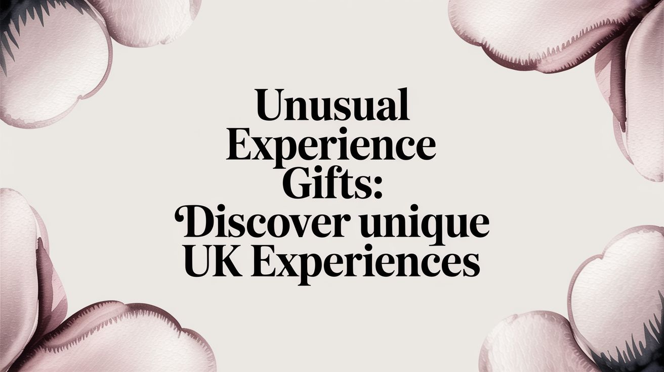 Unusual Experience Gifts: Discover Unique UK Experiences – Guesswhatidid